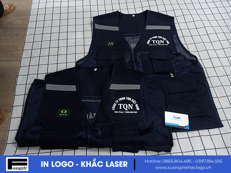 Áo Gile Bảo Hộ Cao Cấp In Logo Công Ty TQN