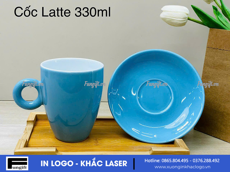 Ly Sứ Latte Quai Tròn Nhiều Màu Khác Nhau - Cốc Sứ Uống Cafe